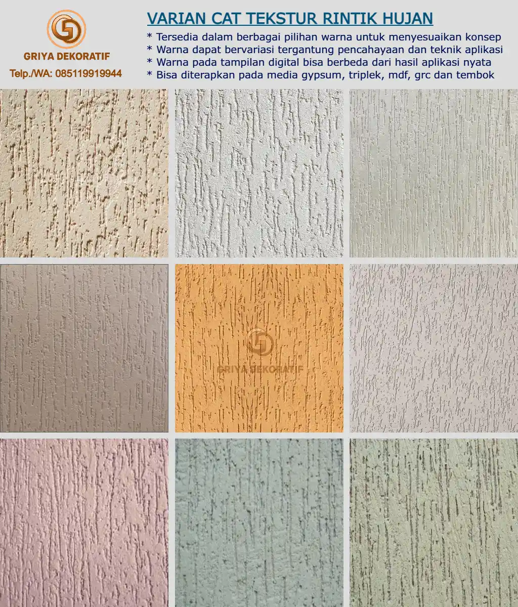 jasa cat tekstur dinding motif rintik hujan | raindrop wall texture ...